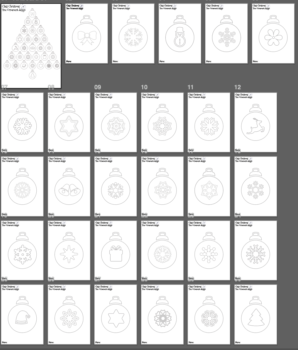 Christmas Bauble Art Pack — Holiday Colouring Pages - Class Christmas ...
