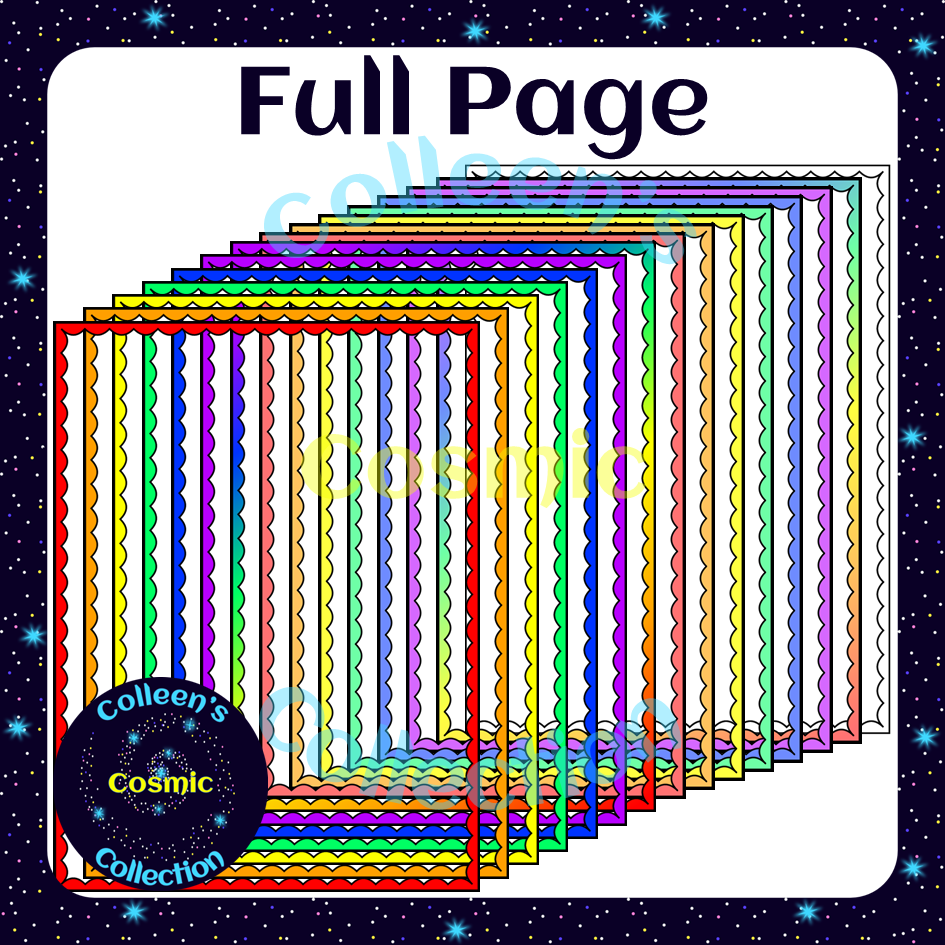 Rainbow Scalloped Borders | Teaching Resources
