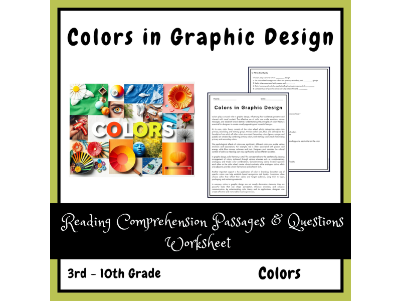 Colors in Graphic Design Reading Comprehension Passages & Questions ...