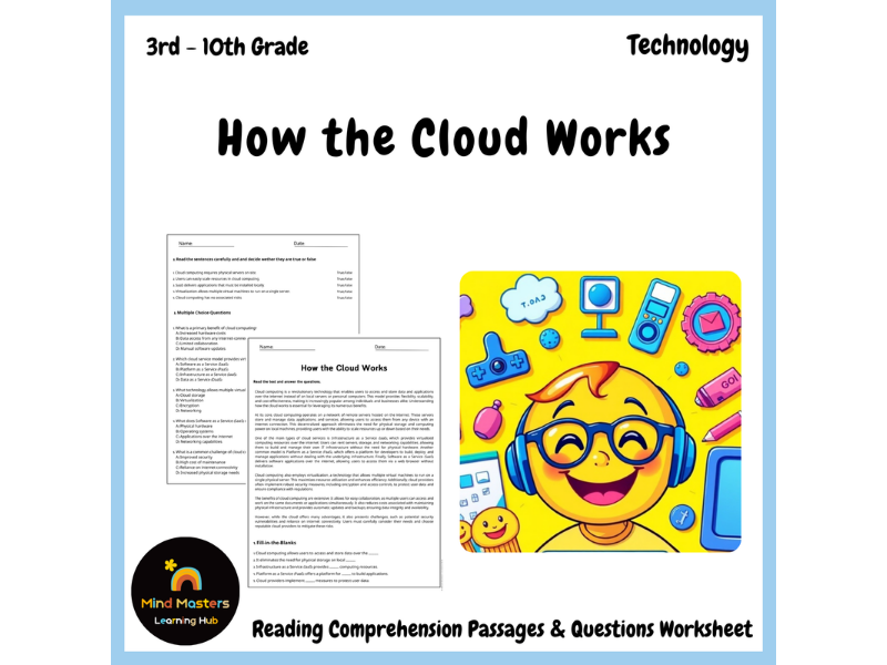 How the Cloud Works Reading Comprehension Passages & Questions ...