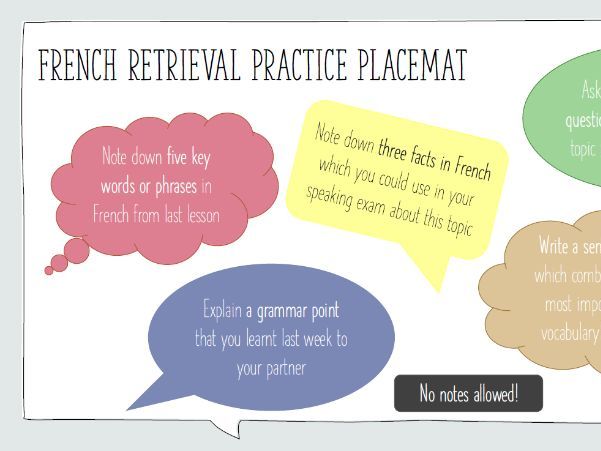 A Level French retrieval practice placemat | Teaching Resources