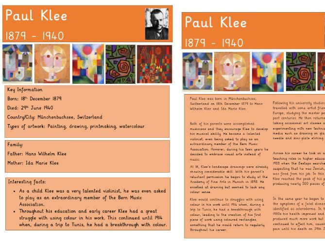 EYFS Artist Bio Pack Teaching Resources EYFS Artist Bio Pack Teaching Resources