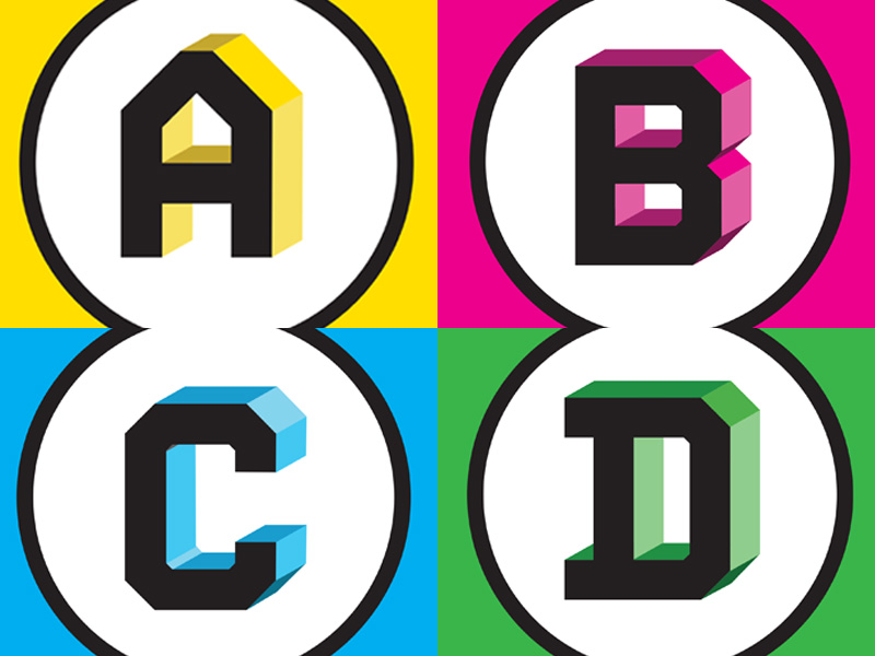 Multiple Choice answer cards (colour) | Teaching Resources