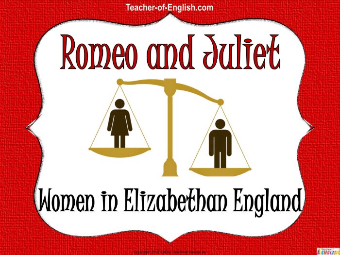 Romeo and Juliet – Women in Elizabethan England | Teaching Resources