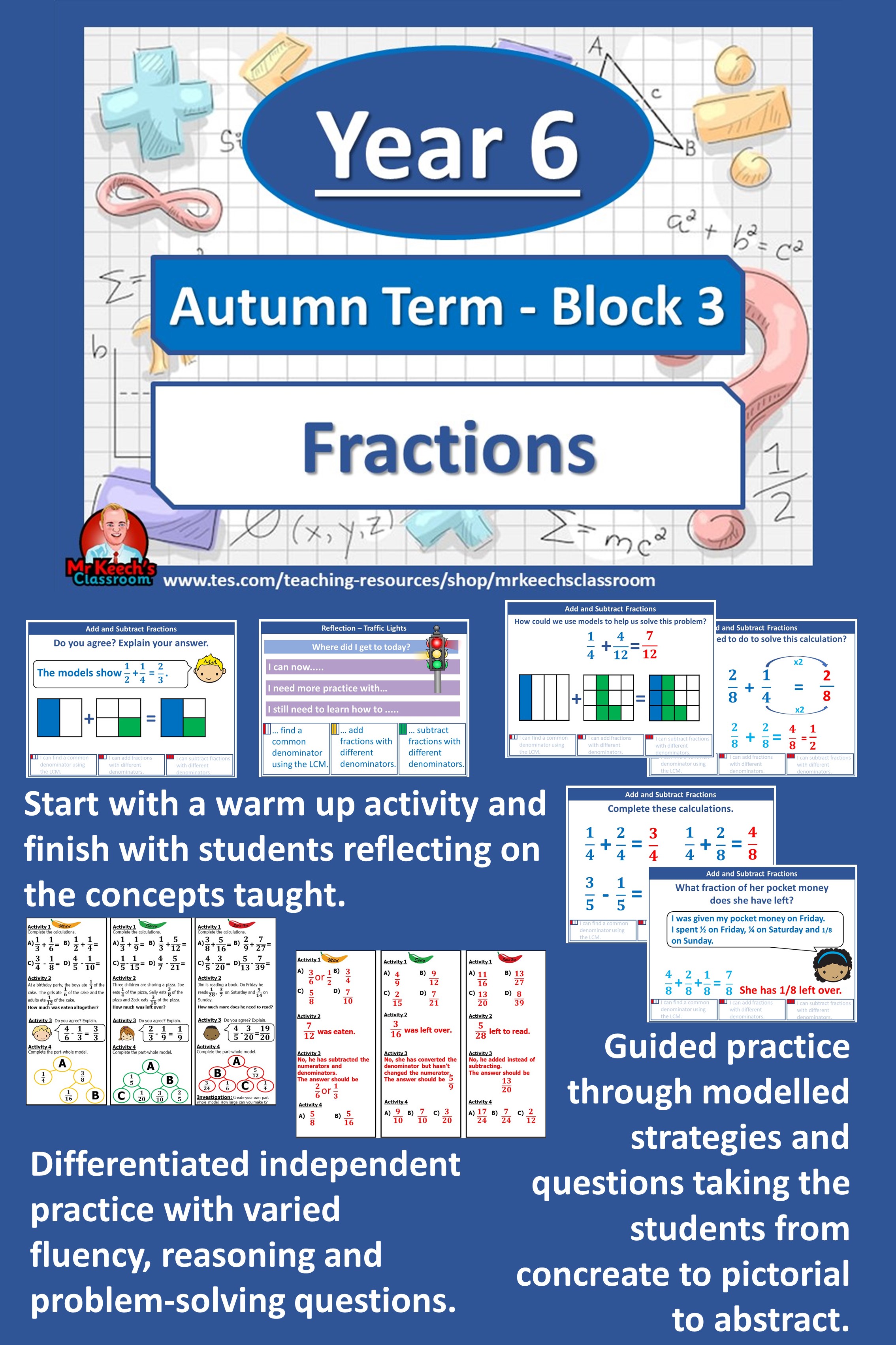 Year 6 Fractions Autumn Block 3 White Rose Maths Teaching Resources