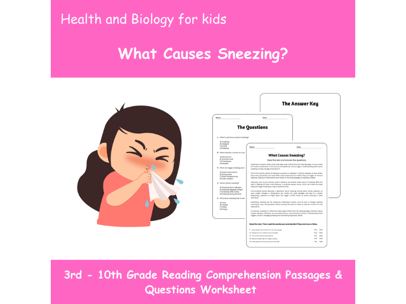 What Causes Sneezing? Reading Comprehension Passages & Questions ...