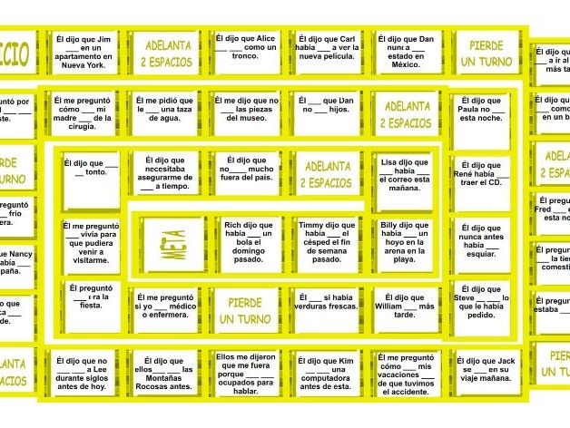 Reported Speech Spanish 4 Worksheet-2 Game-1 Exam Bundle | Teaching ...