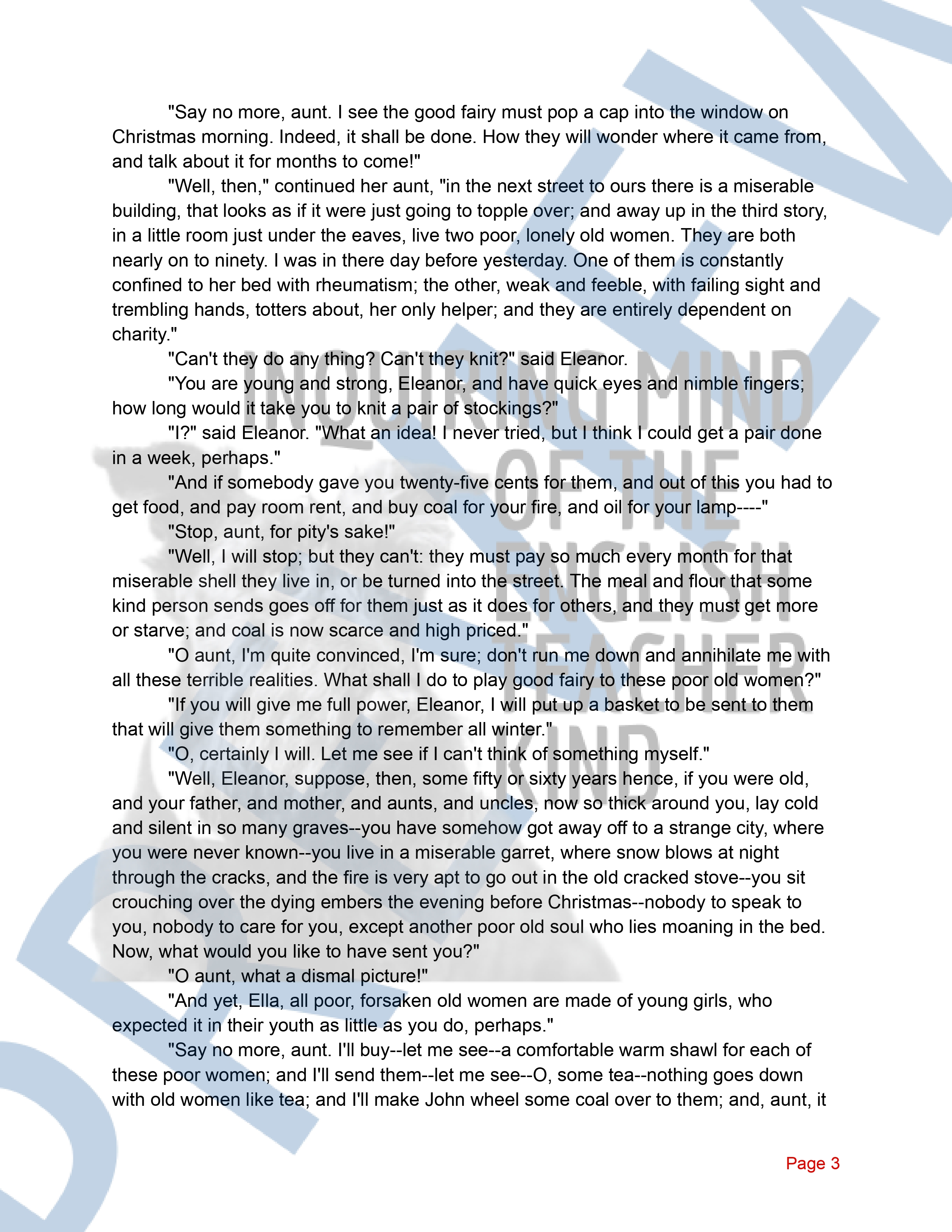 "Christmas; or, The Good Fairy" by Harriet Beecher Stowe Quiz and ...