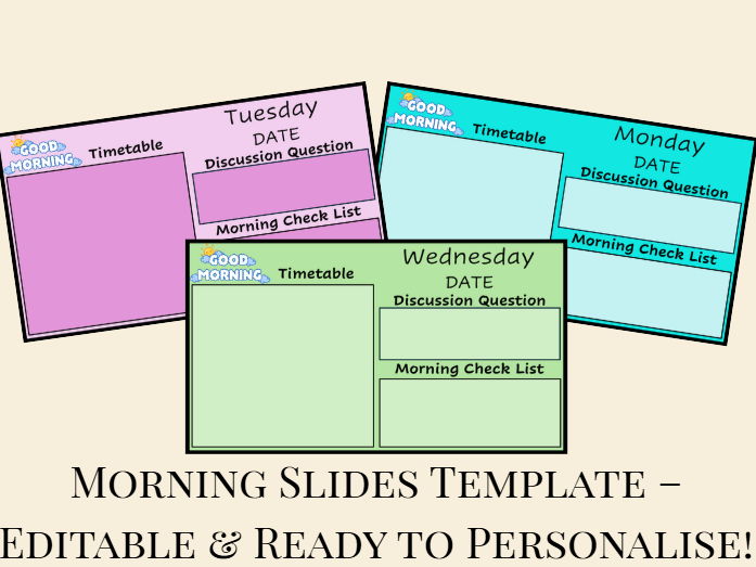 Morning Slides Template – Editable & Ready to Personalise! | Teaching ...