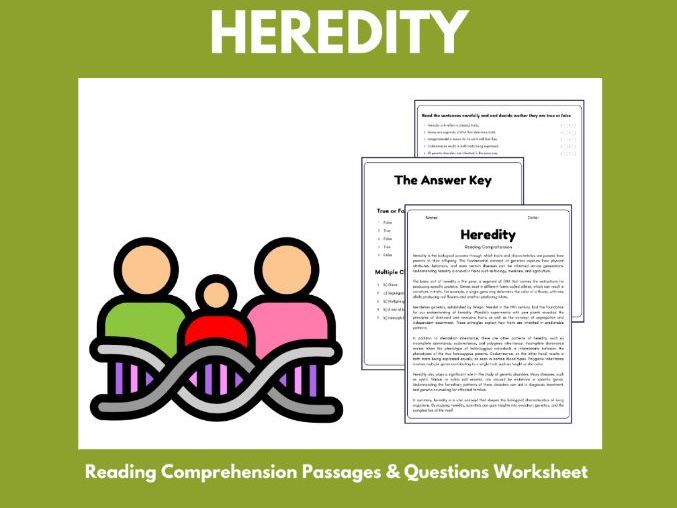 Heredity: Reading Comprehension Passages & Questions Worksheets | Teaching Resources