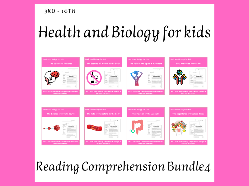 Health and Biology for Kids Reading Comprehension Passages & Questions ...
