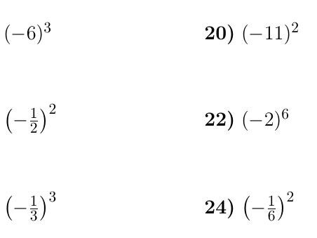 Powers Of Negative Numbers Worksheet (with solutions) | Teaching Resources
