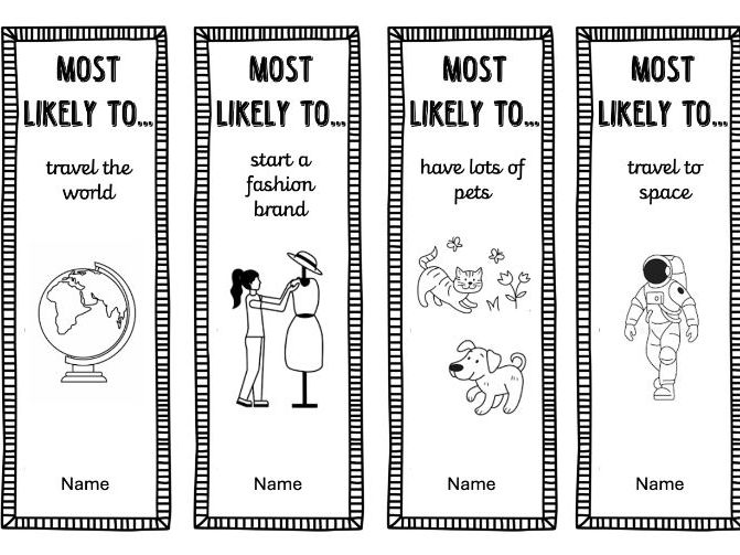 End of Year Most Likely to Awards Bookmarks | Teaching Resources