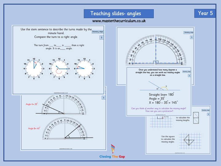 Year 5 - Geometry - Angles Fluency Teaching Slides - White Rose Style ...