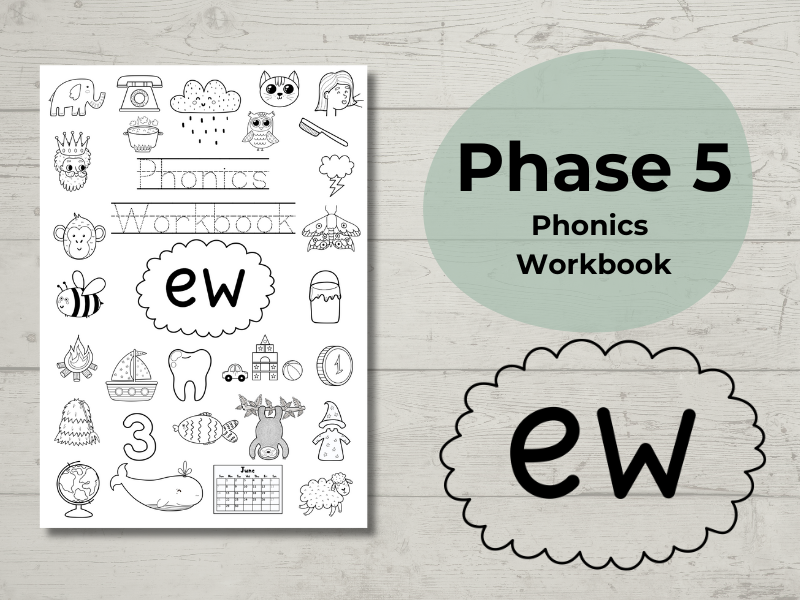 Phase 5 Phonics Workbook ew sound | Teaching Resources