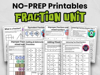 Fraction Worksheets & Activities - Complete 4th Grade Fractions Unit ...