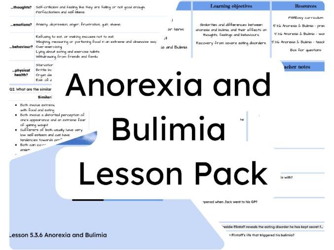 5.3.6 Anorexia and Bulimia Lesson Pack | Teaching Resources