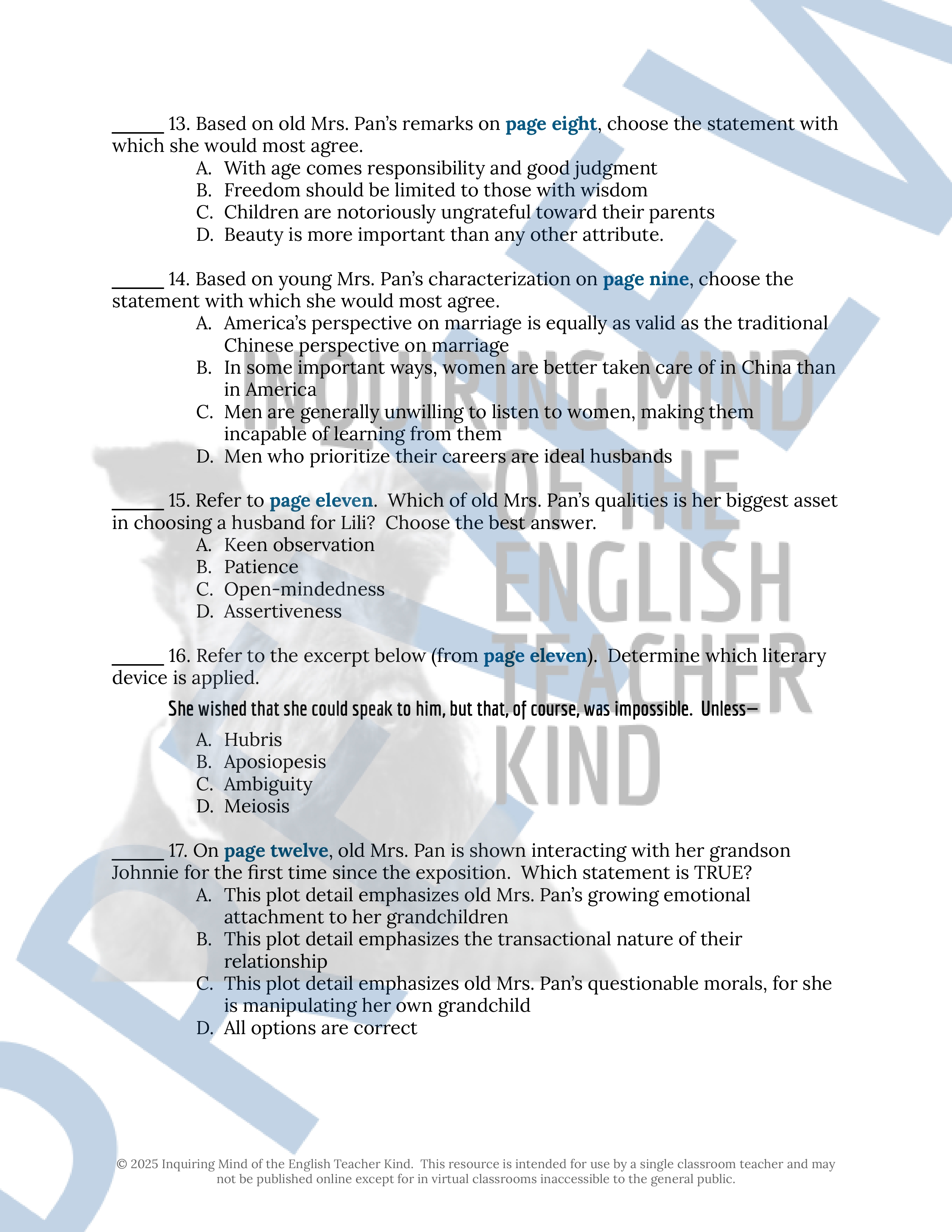 "The Good Deed" by Pearl S. Buck Close Reading Analysis Worksheet ...