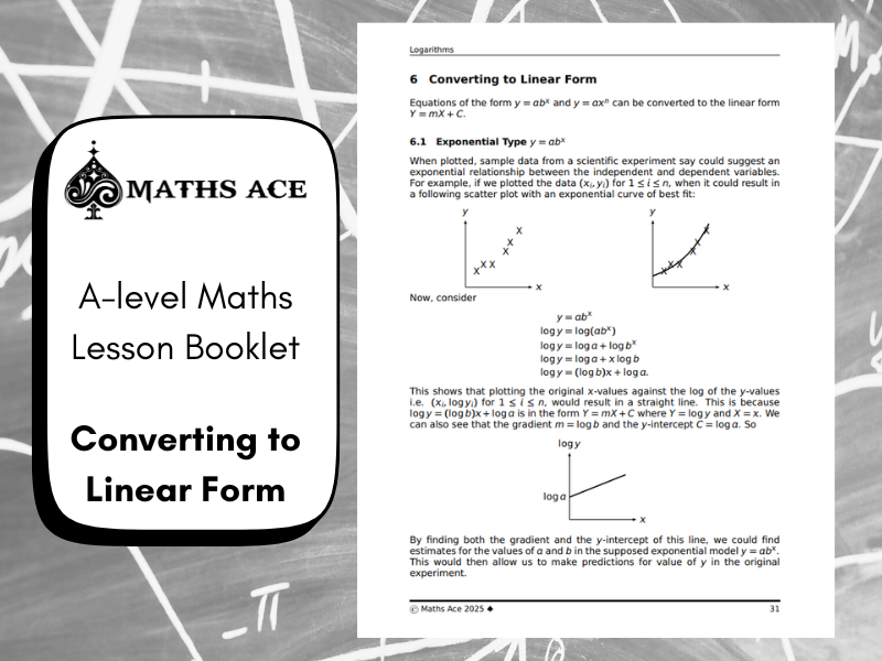 A-level Maths Lesson Booklet: Curve Fitting | Teaching Resources