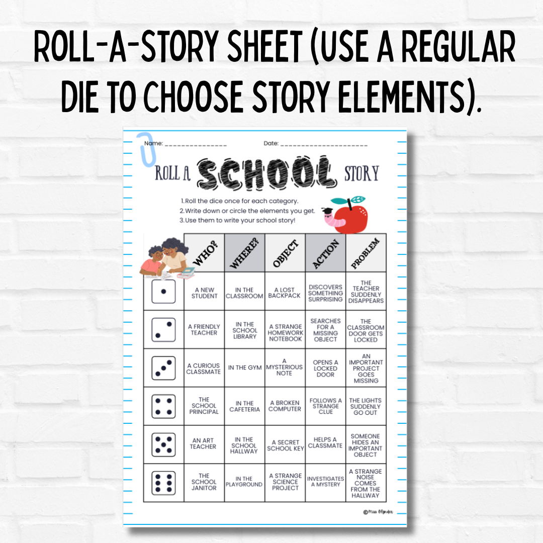 Roll a school story – ESL Roll the Dice Speaking & Writing Activity ...