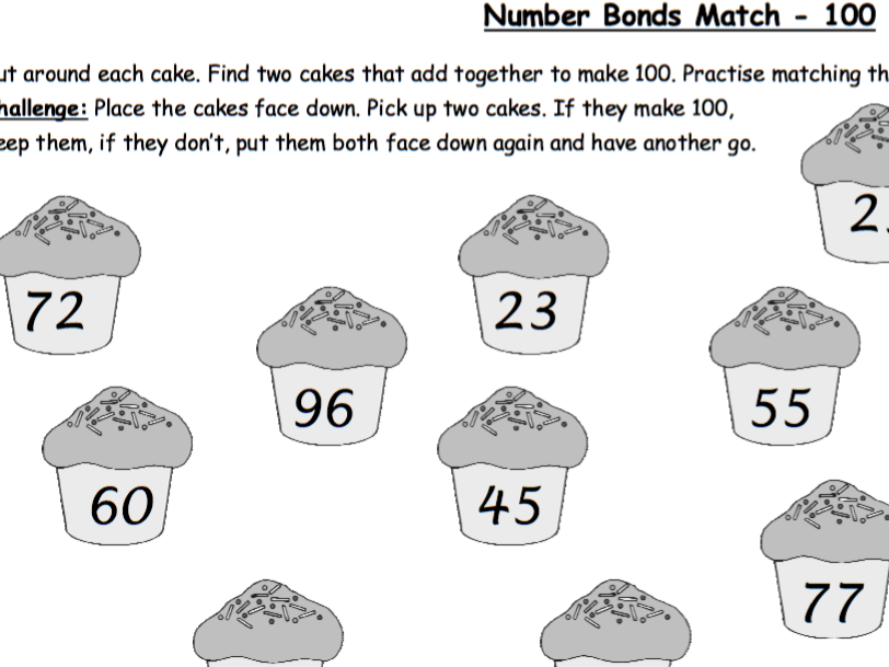 Number Bonds To 100 Number Facts Quick Recall Activity Teaching