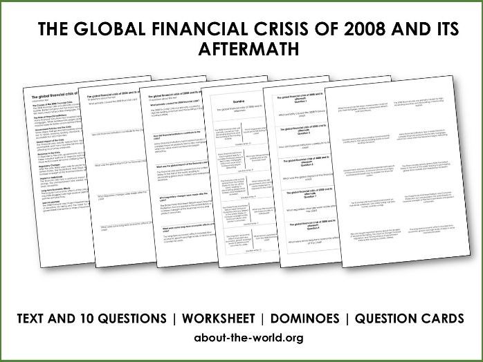 The global financial crisis of 2008 and its aftermath | Teaching Resources