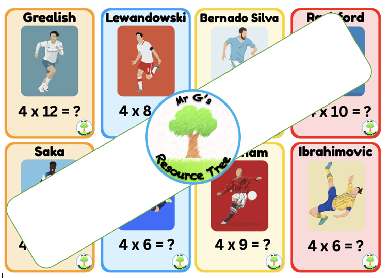 TIMES TABLE FOOTBALL PLAYER TOP TRUMPS! - Bundle includes packs for 2x ...