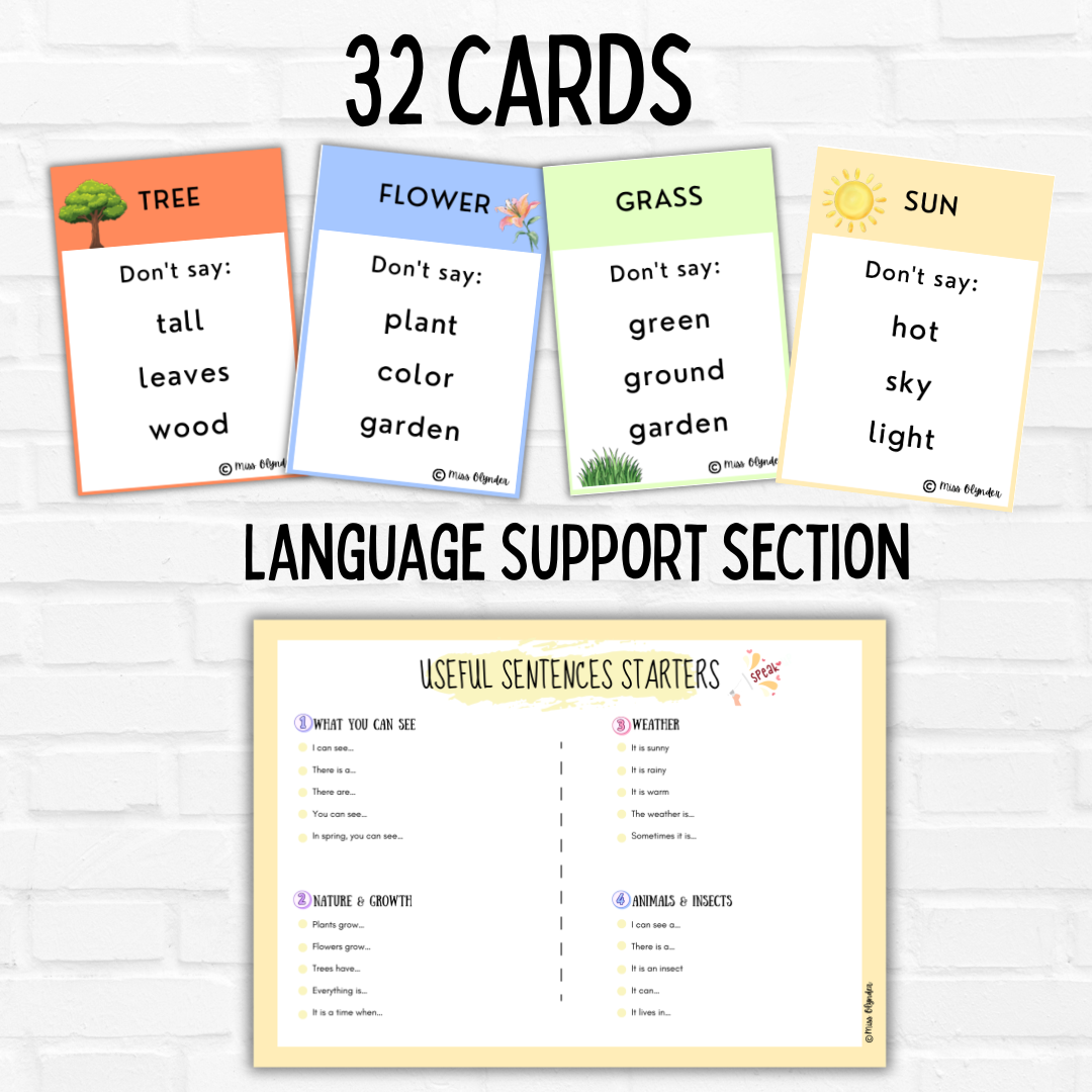 Spring Taboo Game – ESL Speaking Activity | Spring Vocabulary | No Prep ...