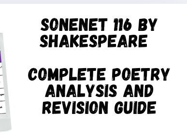 IGCSE English Literature: Sonnet 116 by William Shakespeare – Complete ...
