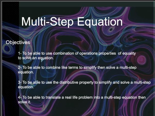 Multi Step Equation Teaching Resources