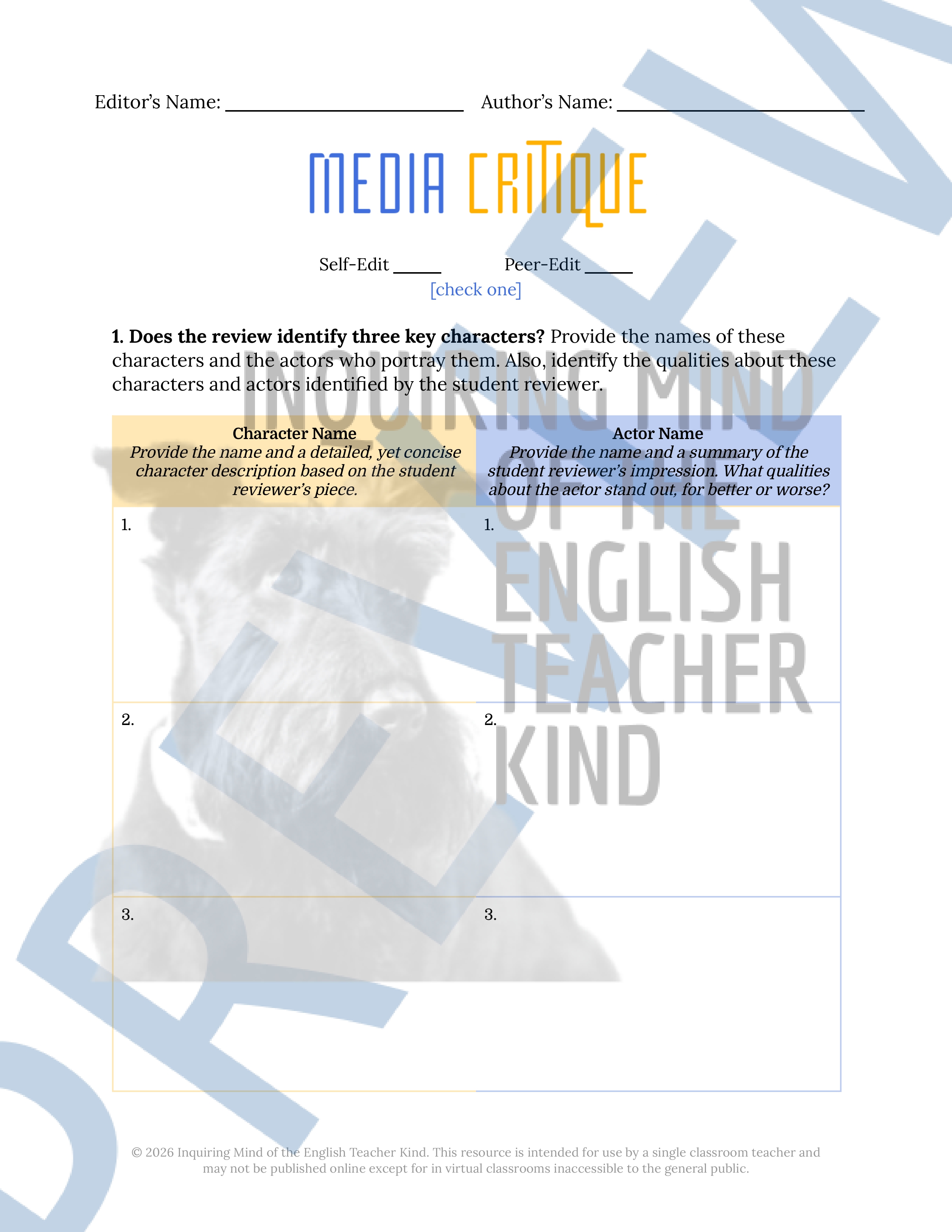Creative Opinion Writing Project | Movie, Television Show, and Book ...