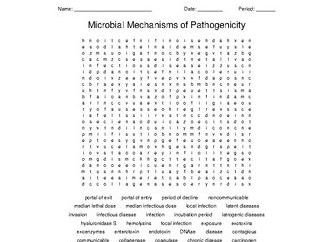 Microbial Mechanisms of Pathogenicity Word Search for a Microbiology ...