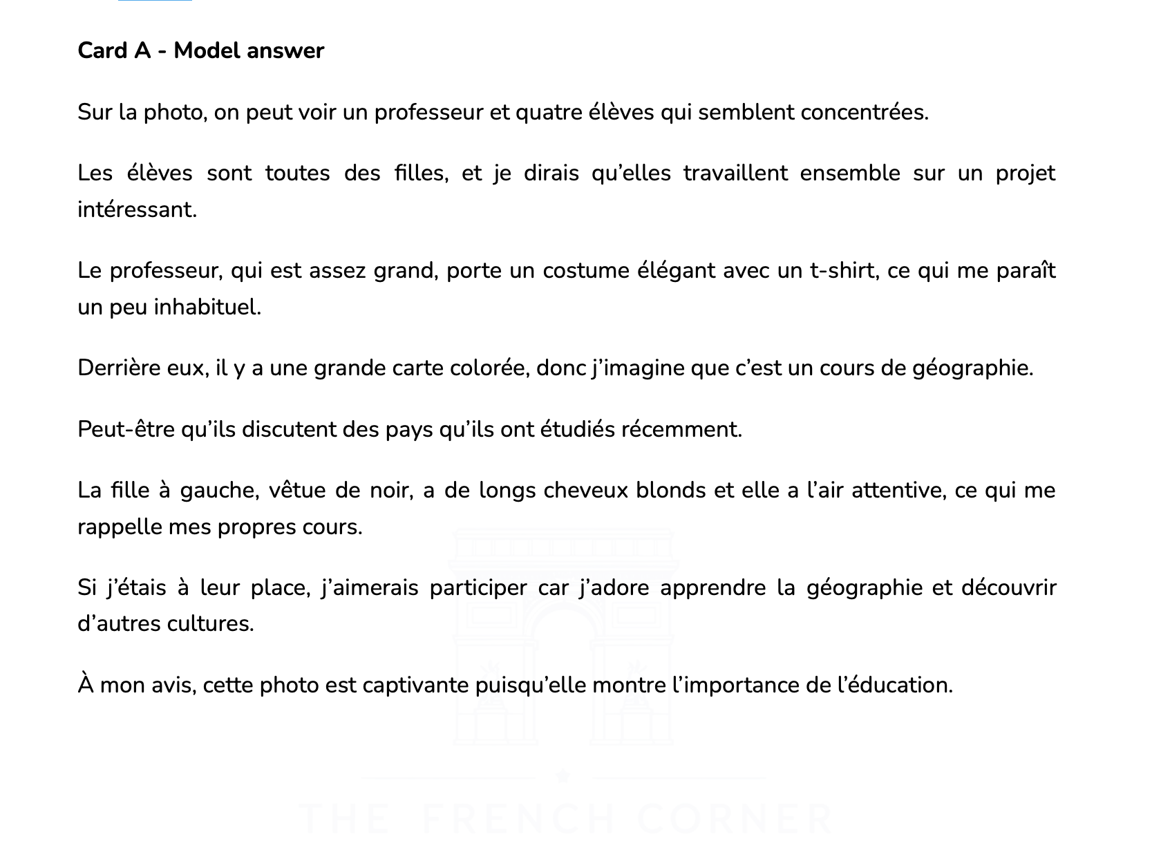 2026 AQA GCSE French Speaking Higher Tier Photo card | Teaching Resources