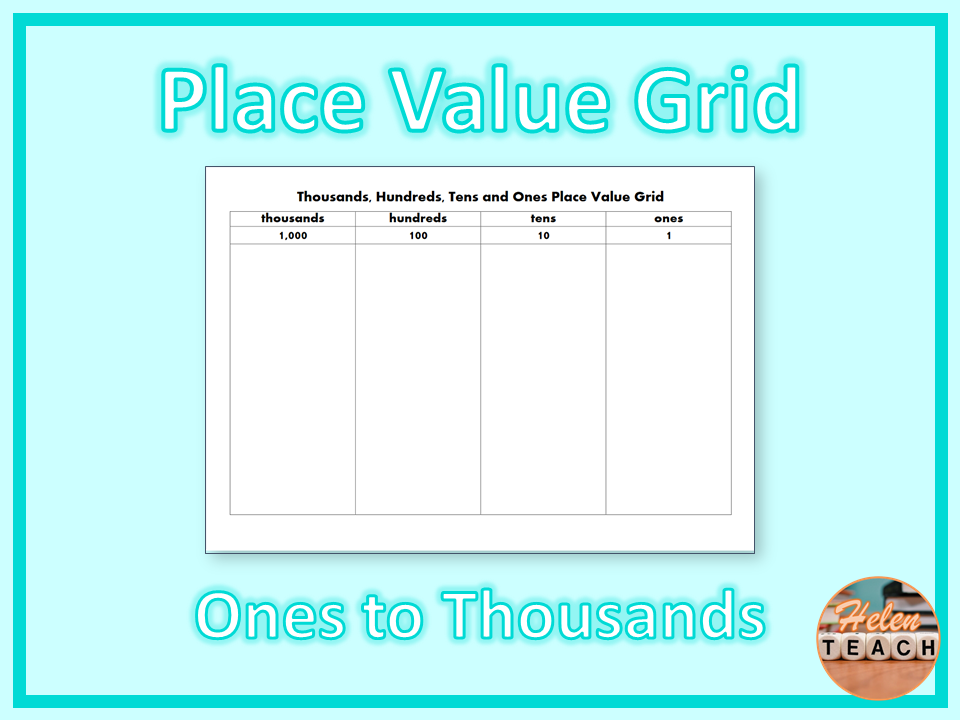 Place Value Grid from Ones to Thousands | Teaching Resources