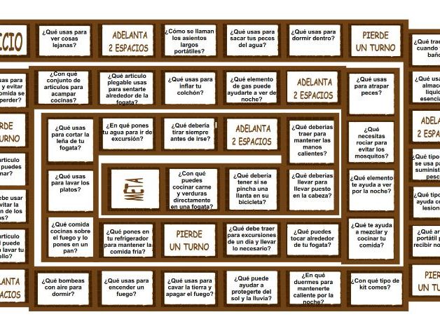 Camping Things and Activities Spanish 4 Worksheet-2 Game-1 Exam Bundle ...