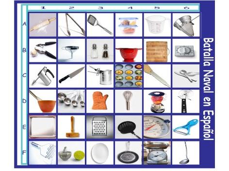 Kitchen Cookware and Utensils 6 Spanish Photo Game Bundle | Teaching ...