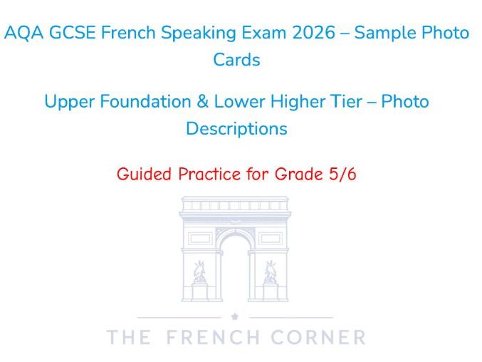 FREE 2026 AQA GCSE French Speaking Exam: Photo Card Practice | Teaching ...