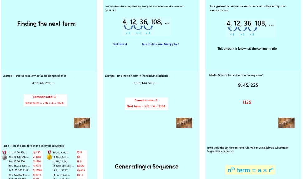 Geometric Sequences - Maths GCSE Foundation Lesson PowerPoint ...