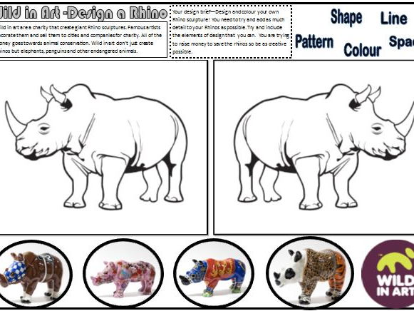 Rhino conservation - Graphic Design sheet | Teaching Resources