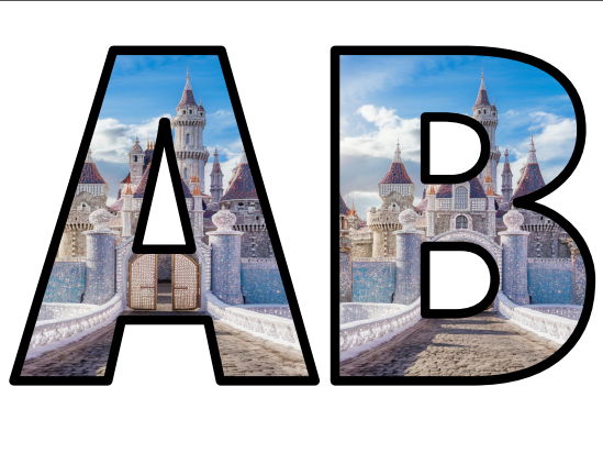 Modern Fairy Tale Princess Castle Lettering Set Display Title Letters ...