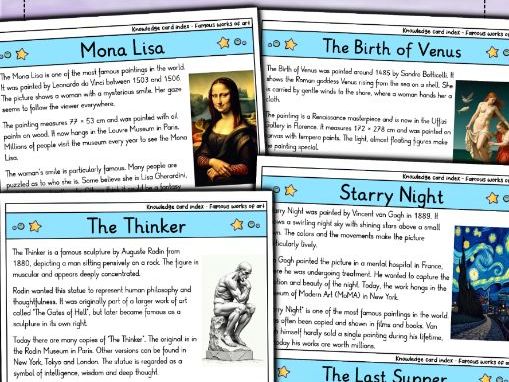 Famous Artworks - Flashcards | Art History | Iconic Paintings ...