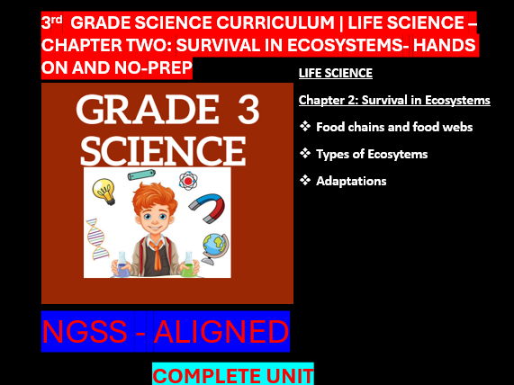 Grade 3 Science Curriculum Life Science -SURVIVAL IN ECOSYSTEMS | NGSS ...