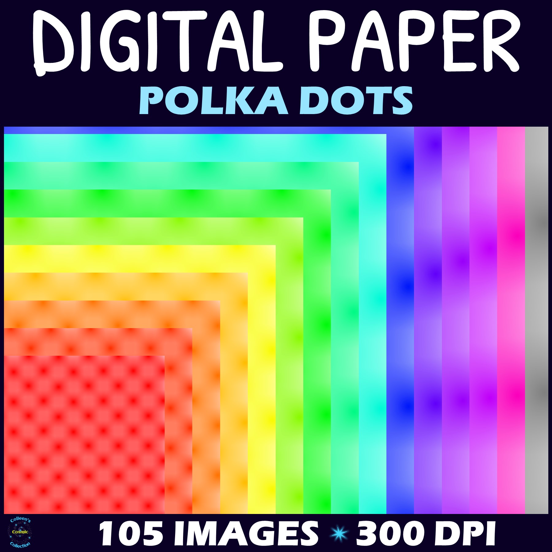 Blended Polka Dots Digital Paper | Teaching Resources
