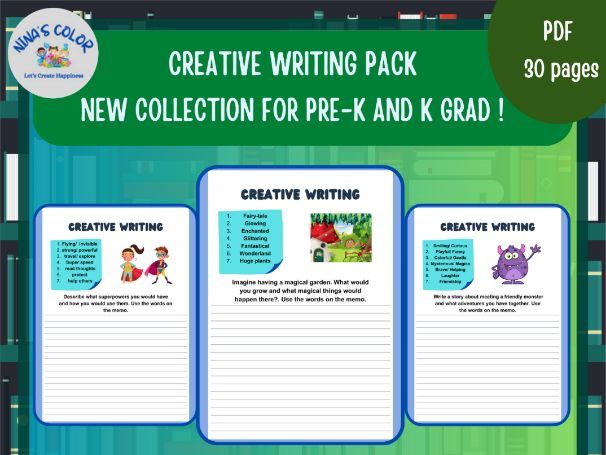 Digital resources- Crative writing for Pre- K and K grad- Learning Pack ...