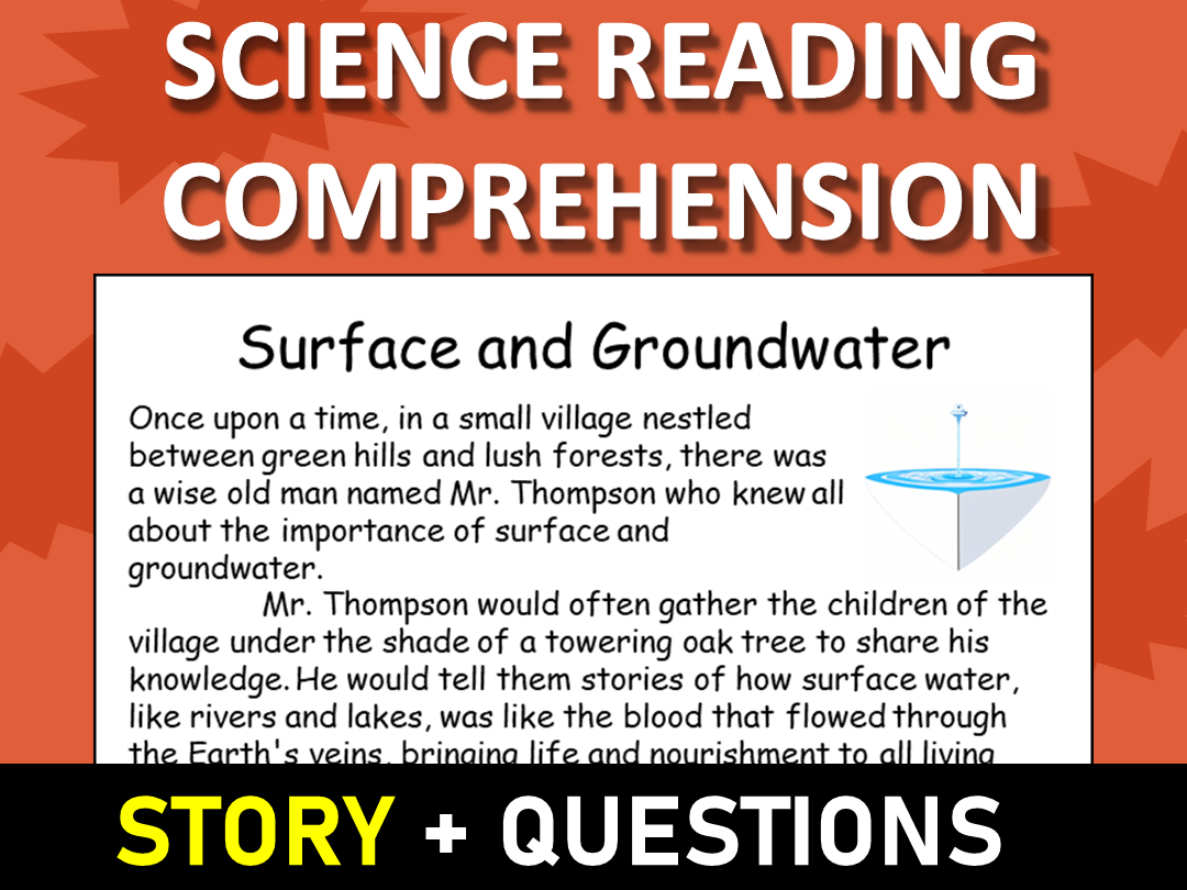 Surface and Groundwater Reading Science Story Comprehension Questions ...
