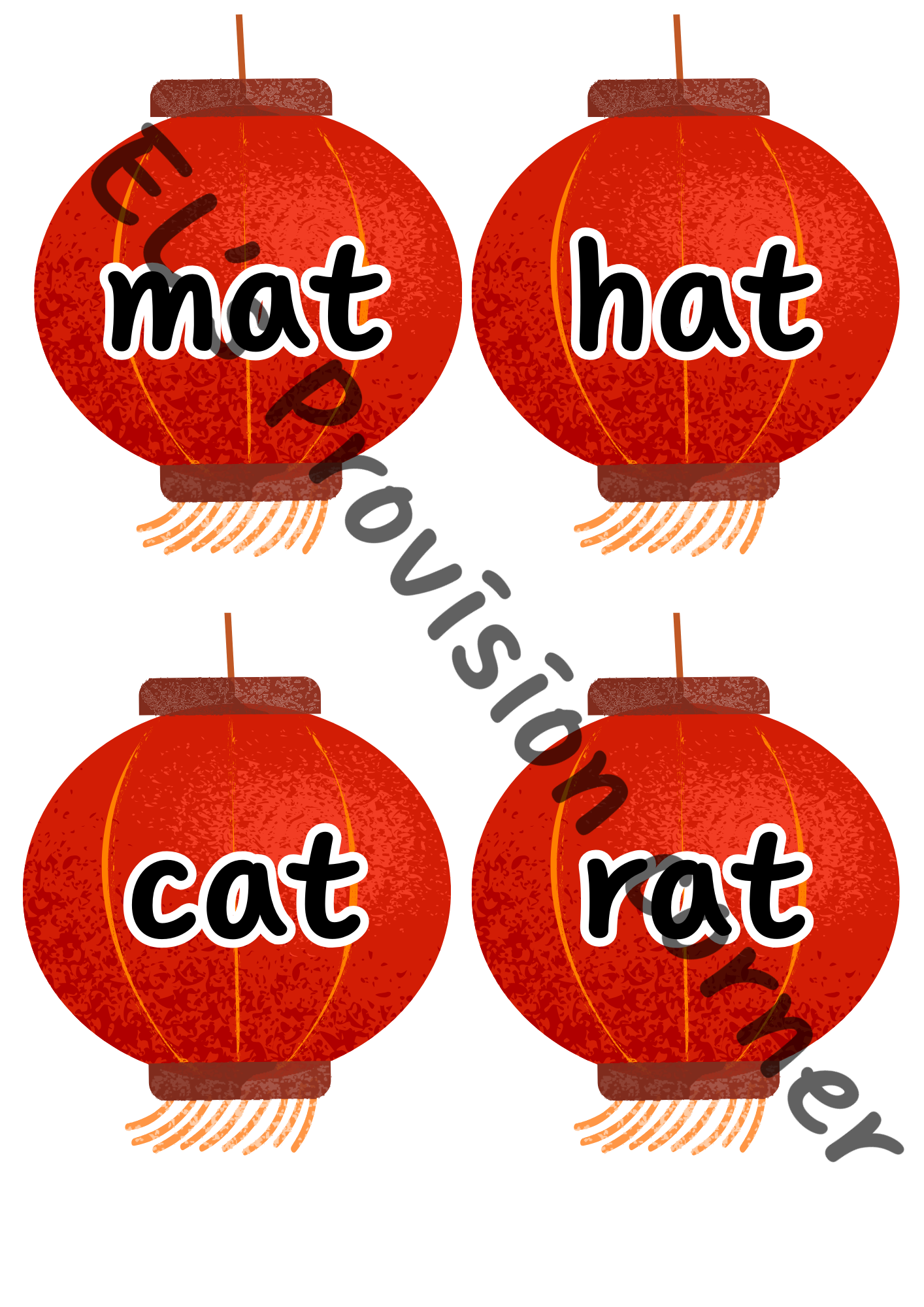 CVC word and picture match- Chinese new year- EYFS provision | Teaching ...