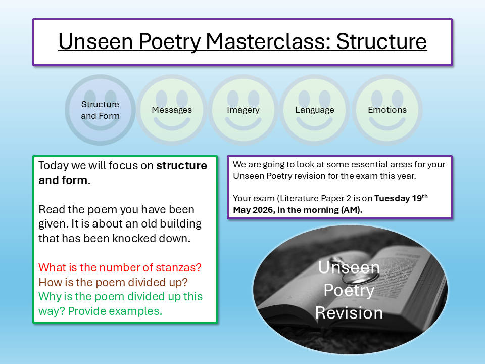 Unseen Poetry Revision 2026 | Teaching Resources