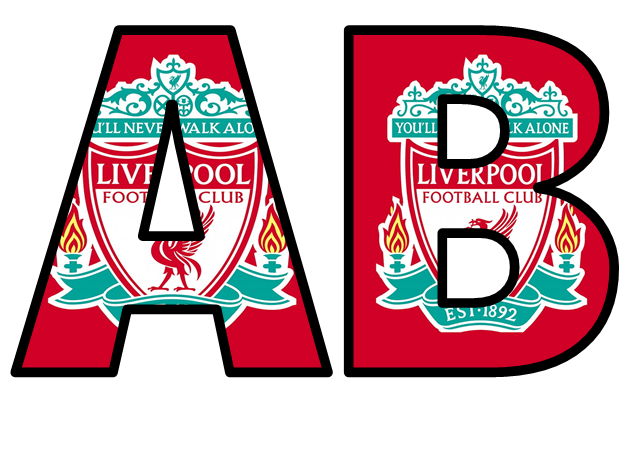 Liverpool FC LOGO DISPLAY Lettering Whole Alphabet, Numbers, Signs ...