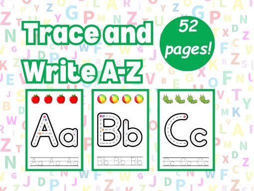 Trace & Write A–Z: Upper & Lowercase Letters | Teaching Resources