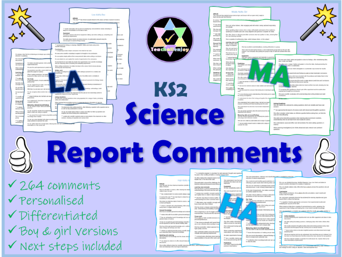 Science Report Comments | Teaching Resources
